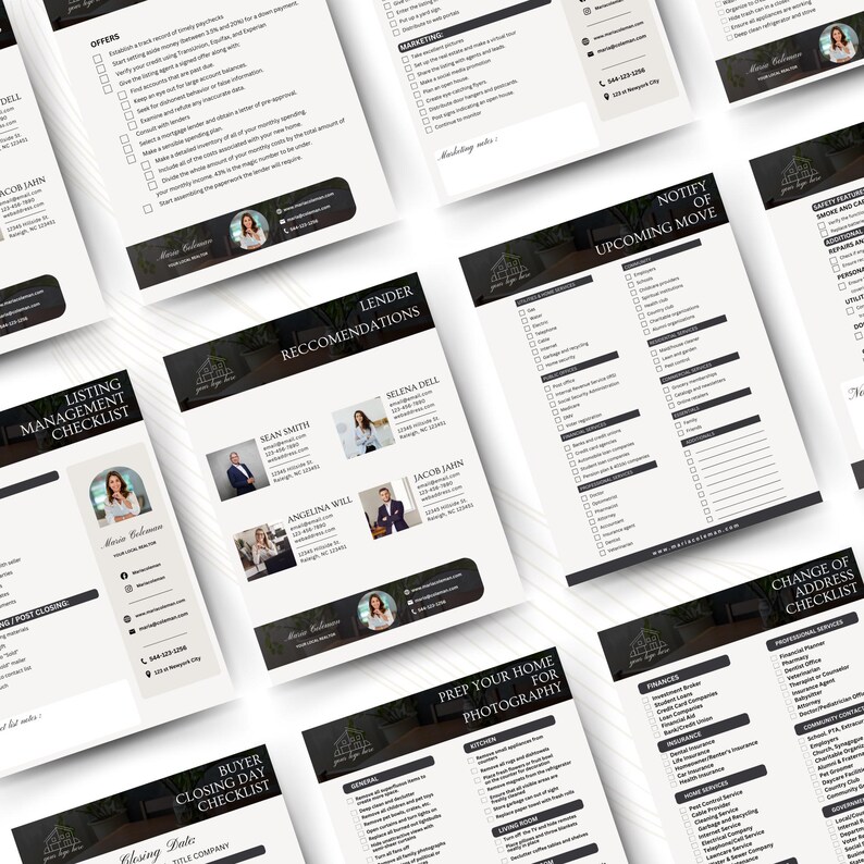 Real Estate Checklist, Prep - Listing Template, Buyer Checklist, Seller ...