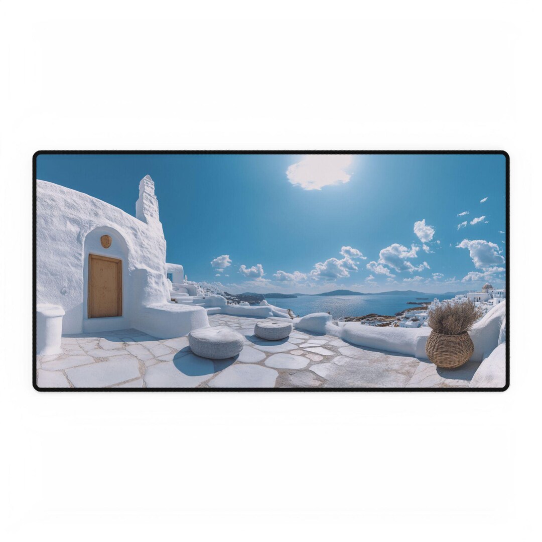 Mykonos Greece Mousepad Greek Desk Mat Greek Mat Greece Theme Desk ...