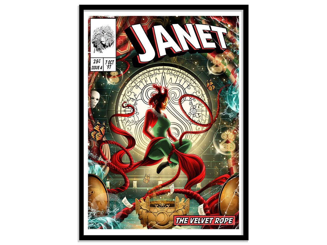 Janet Jackson the Velvet Rope Comic Cover Art Print - Etsy