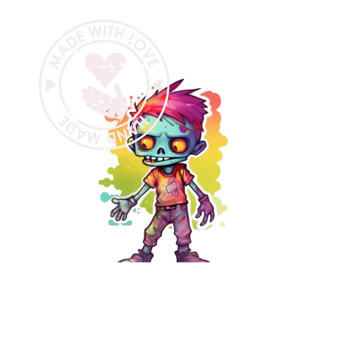 Cute Spooky Decor: Zombie Clip Art for Kids' DIY Crafts & Sublimation ...