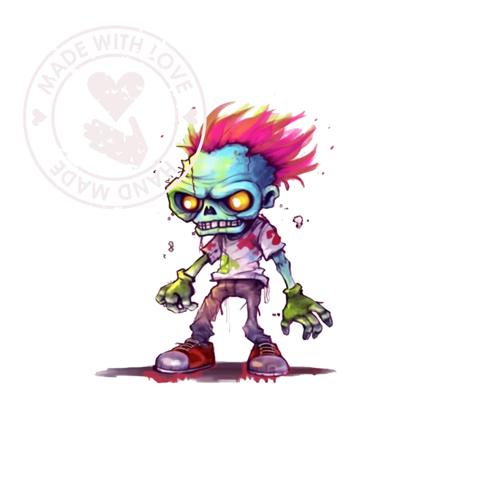 Cute Spooky Decor: Zombie Clip Art for Kids' DIY Crafts & Sublimation ...