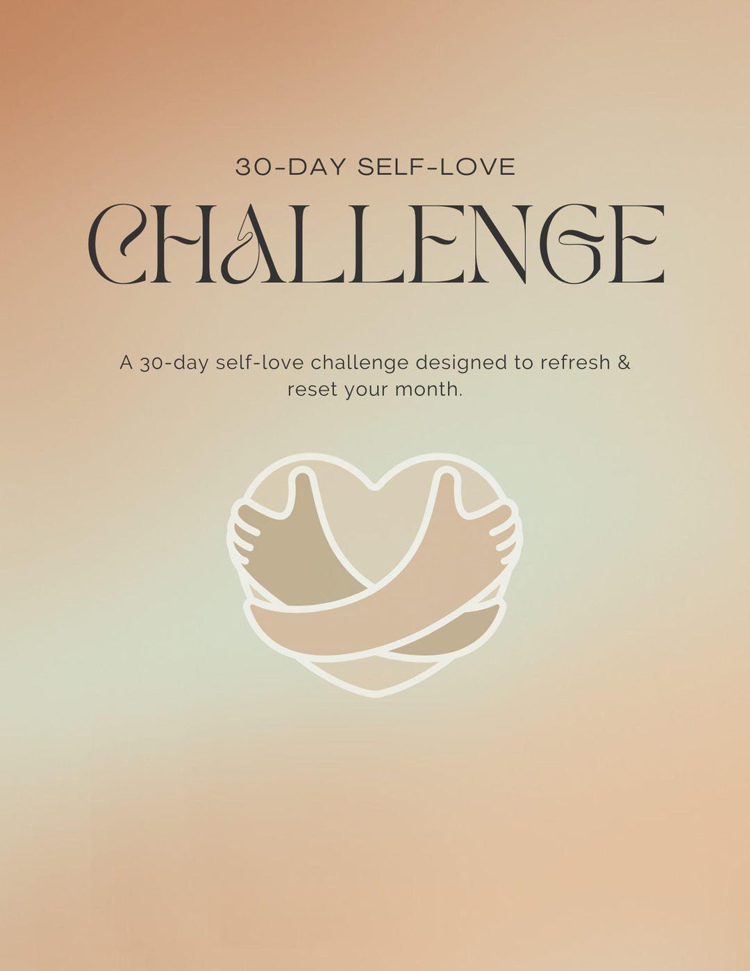 30 Day Challenge Printable Landscape - Goal Setting & Progress Tracker ...