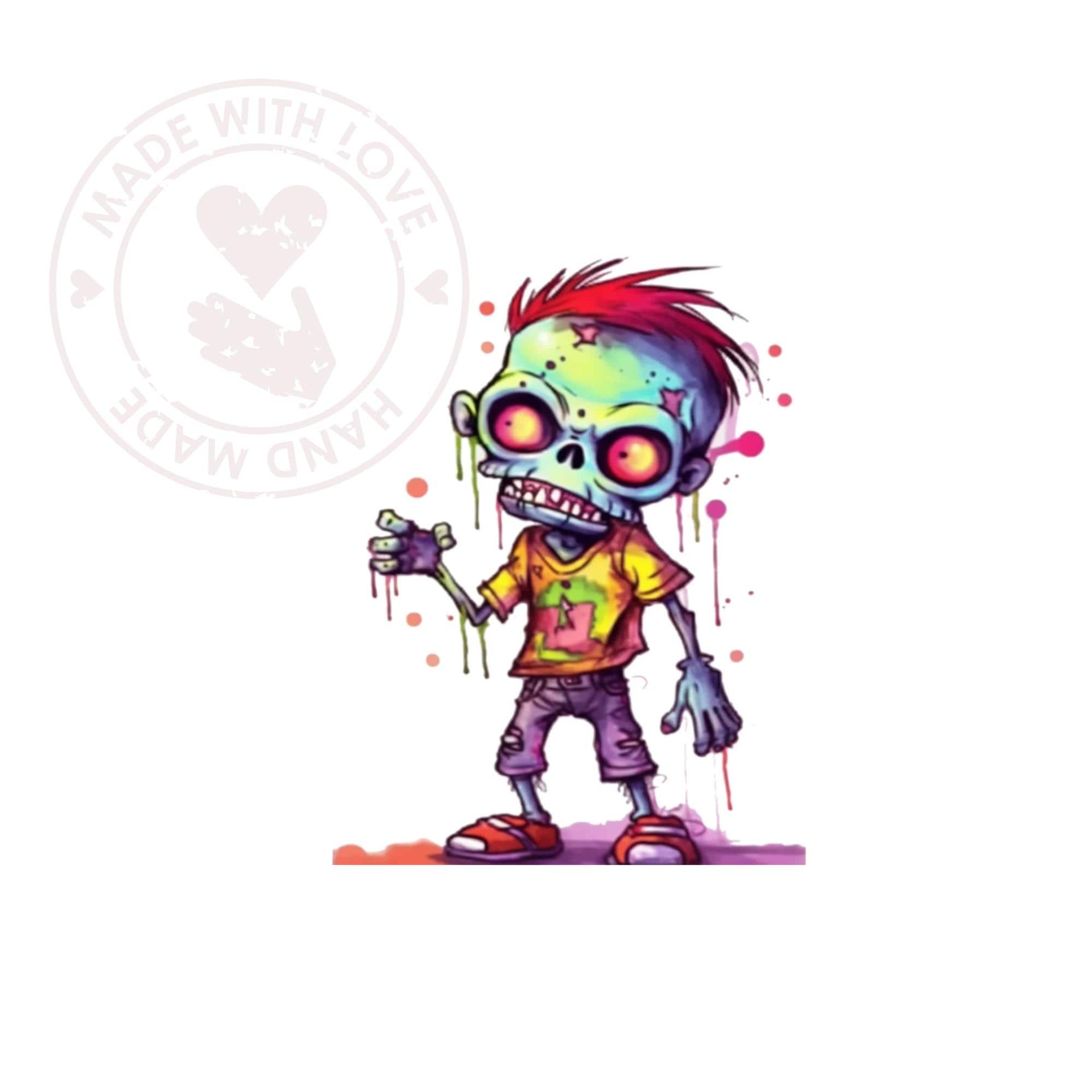 Cute Spooky Decor: Zombie Clip Art for Kids' DIY Crafts & Sublimation ...