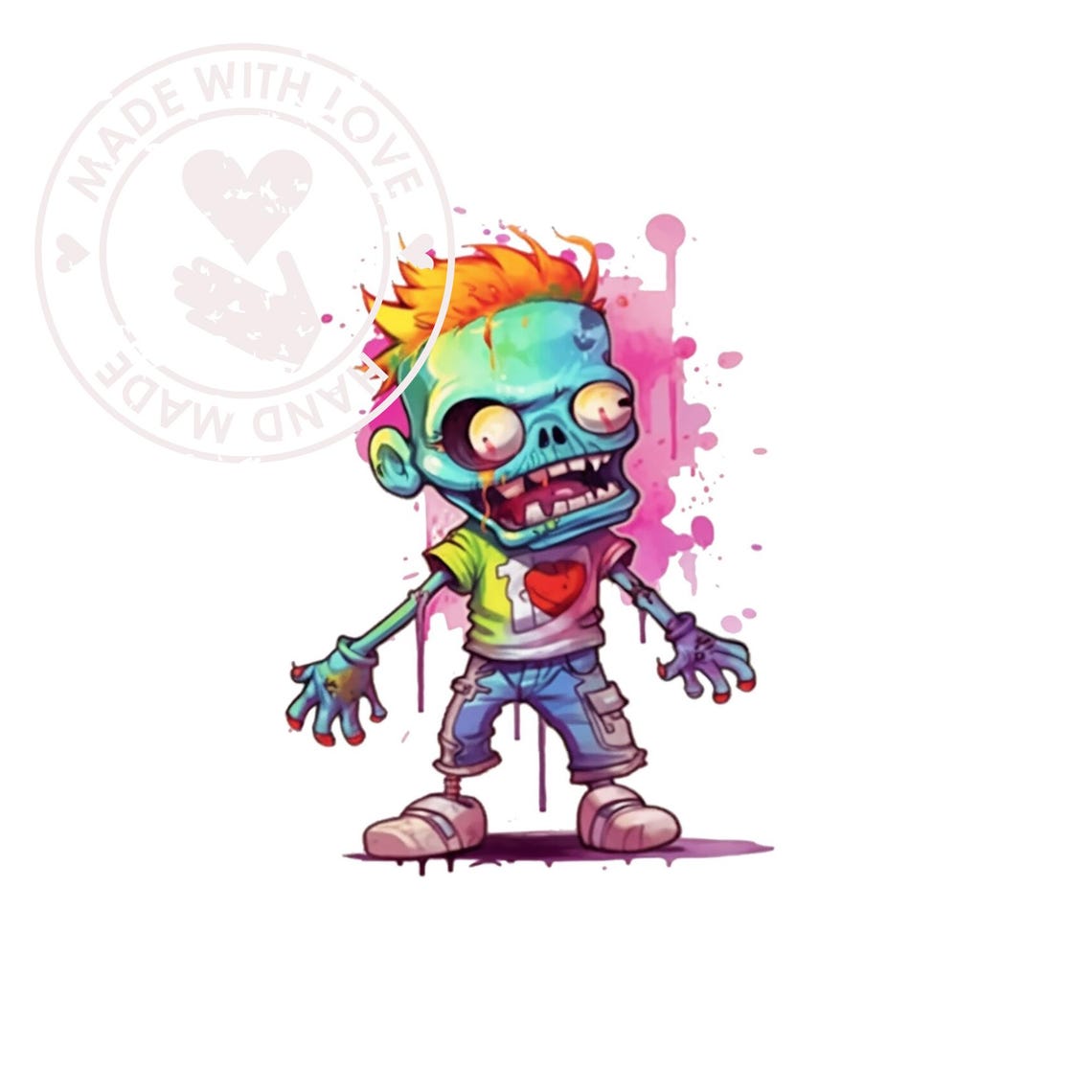 Cute Spooky Decor: Zombie Clip Art for Kids' DIY Crafts & Sublimation ...