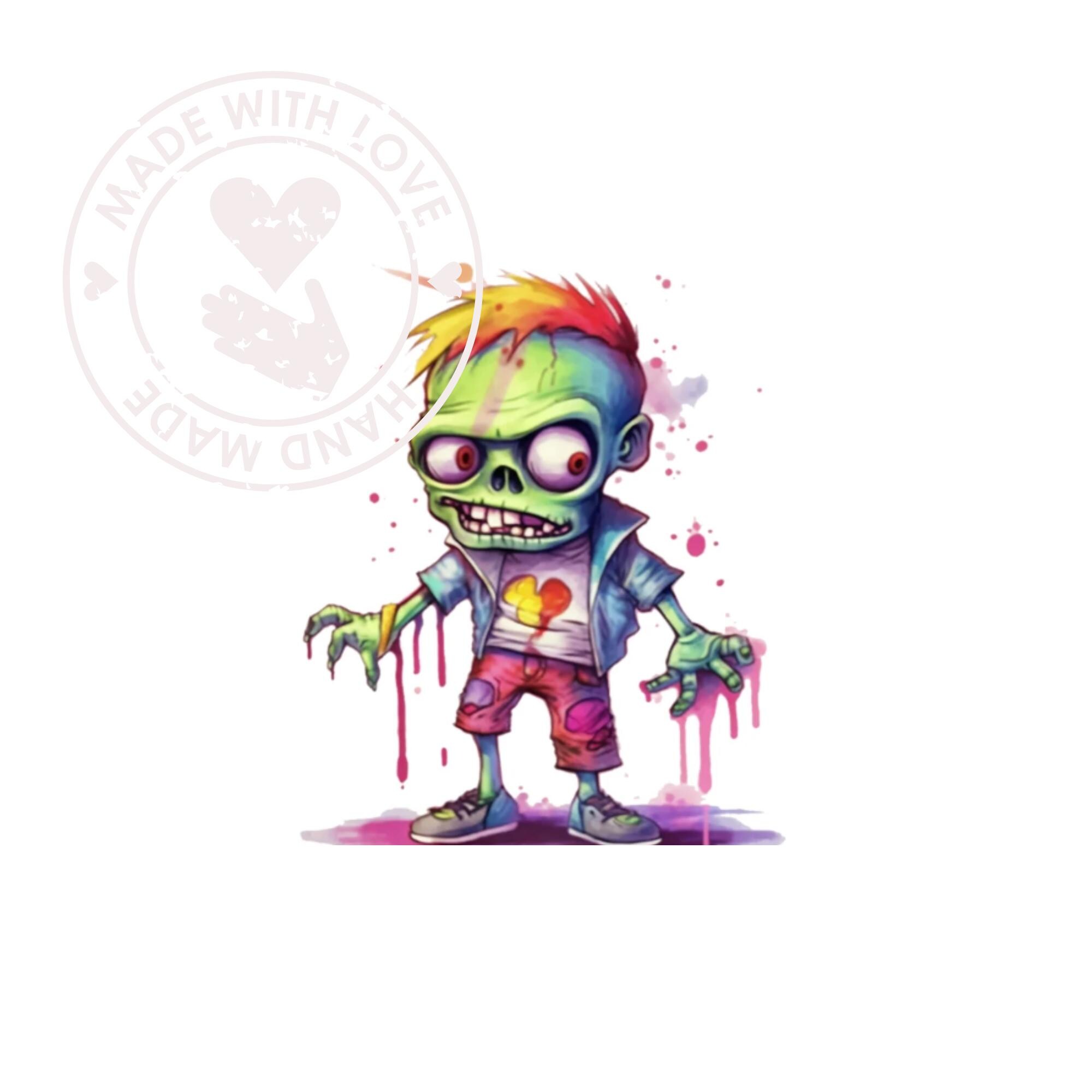 Cute Spooky Decor: Zombie Clip Art for Kids' DIY Crafts & Sublimation ...