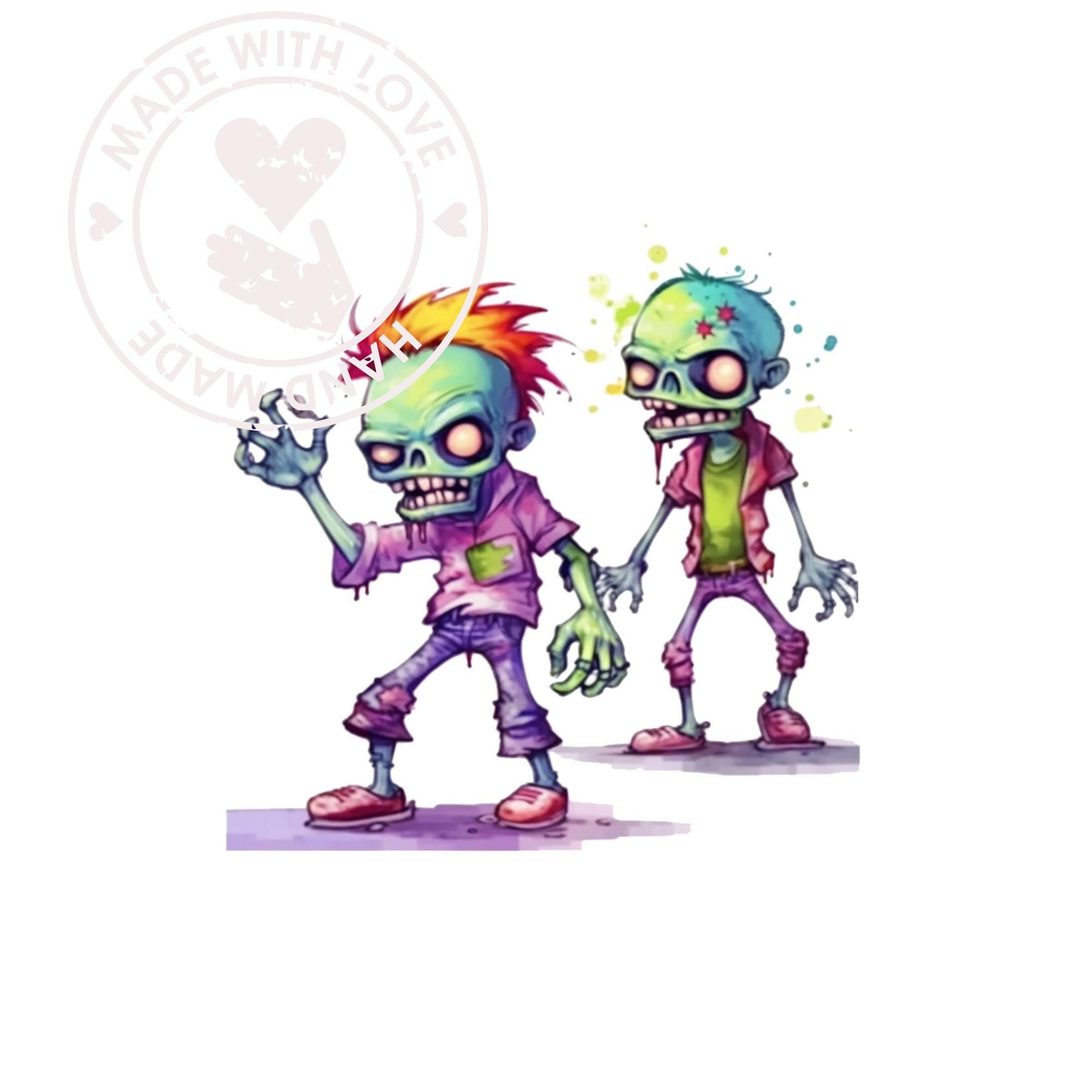 Cute Spooky Decor: Zombie Clip Art for Kids' DIY Crafts & Sublimation ...