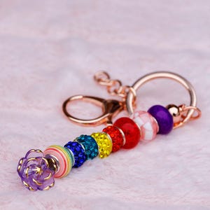 Rose Gold Beaded Keychains - Etsy