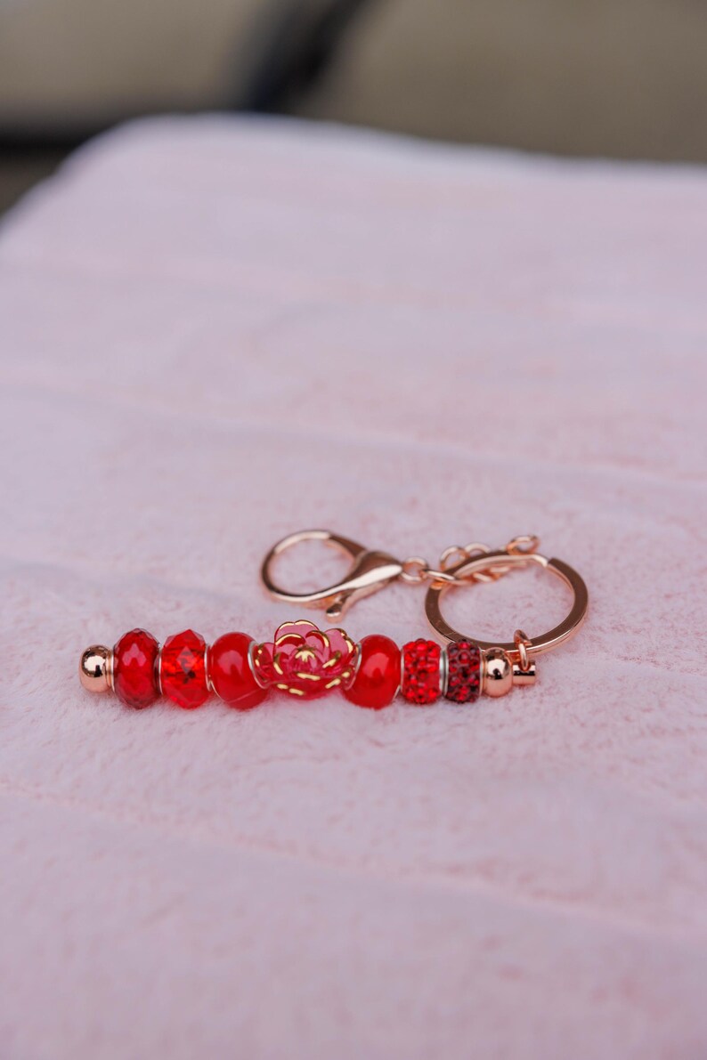 Rose Gold Beaded Keychains - Etsy