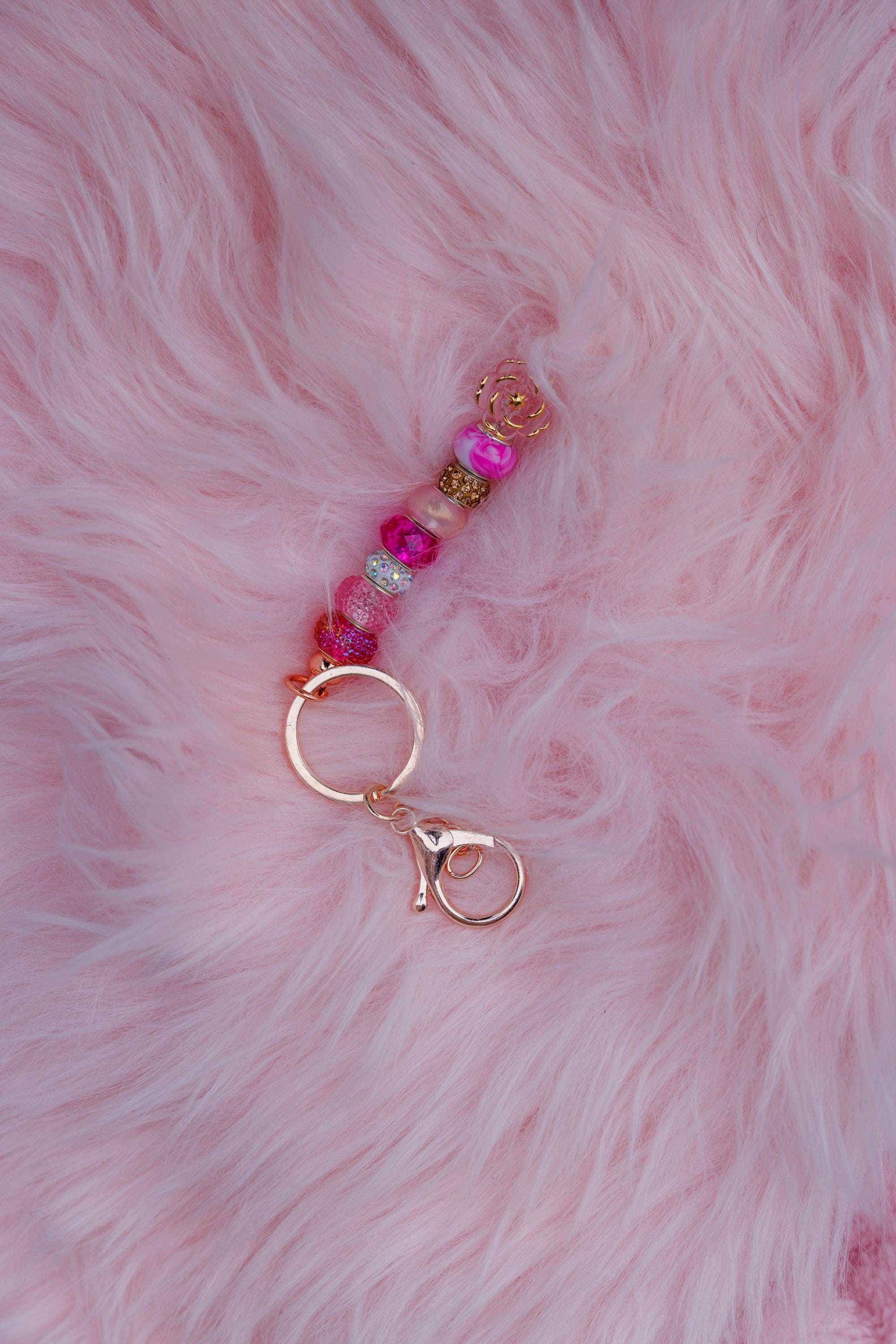 Rose Gold Beaded Keychains - Etsy