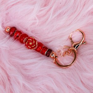 Rose Gold Beaded Keychains - Etsy