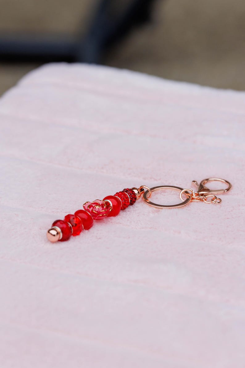Rose Gold Beaded Keychains - Etsy