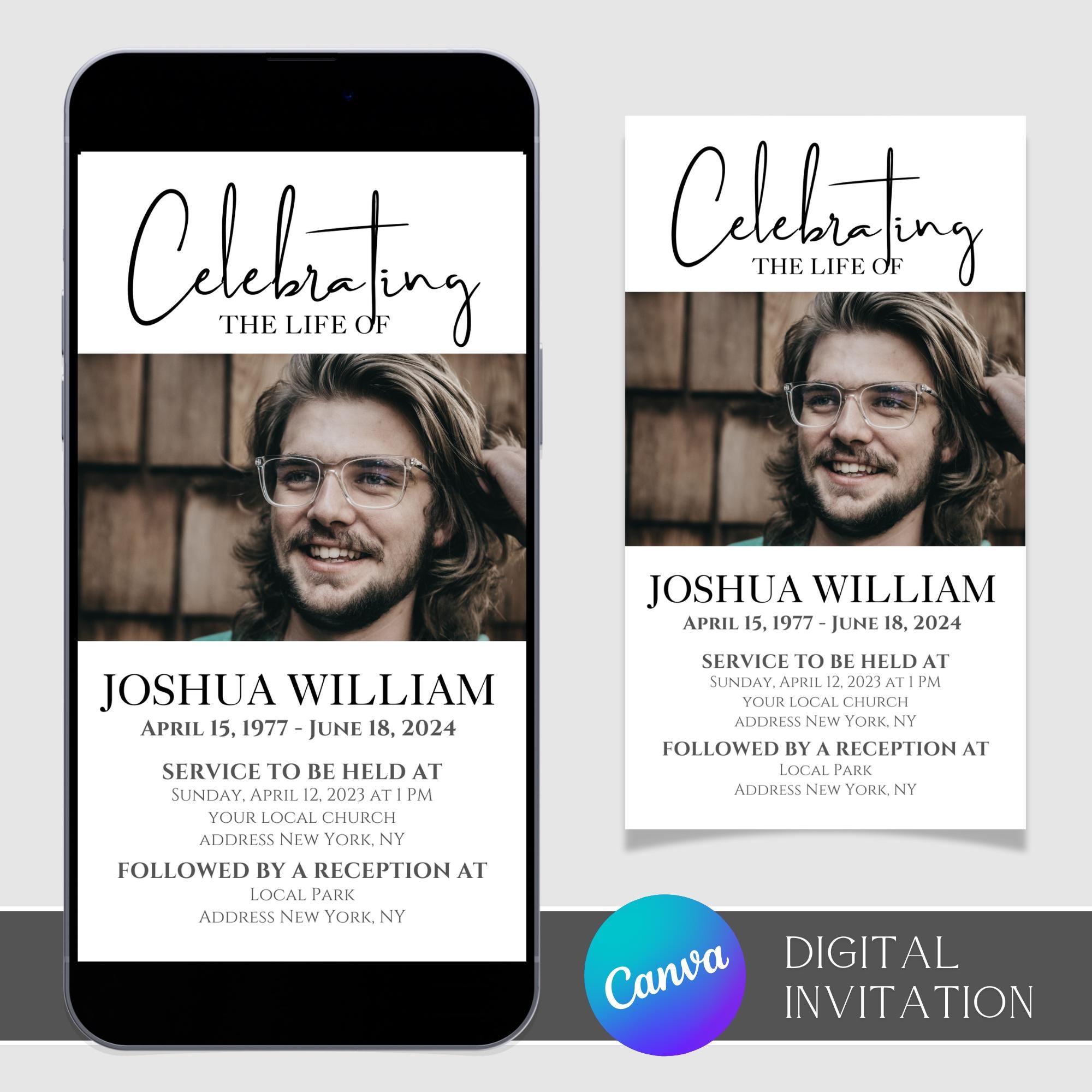 Funeral Photo Collage Poster 24x36 BUNDLE Celebration of Life Funeral ...