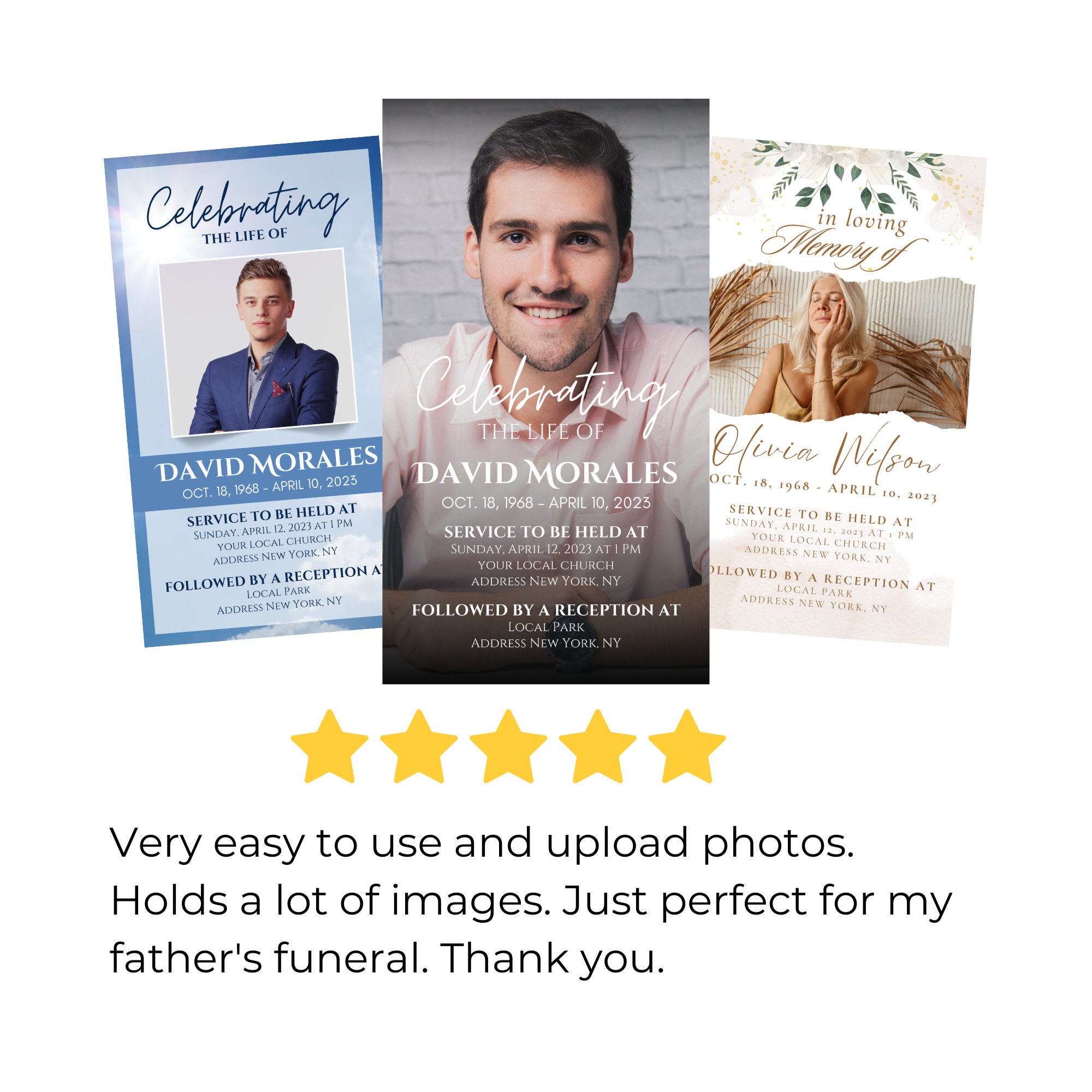 Editable Funeral Invitation Celebration of Life Phone Invitation ...