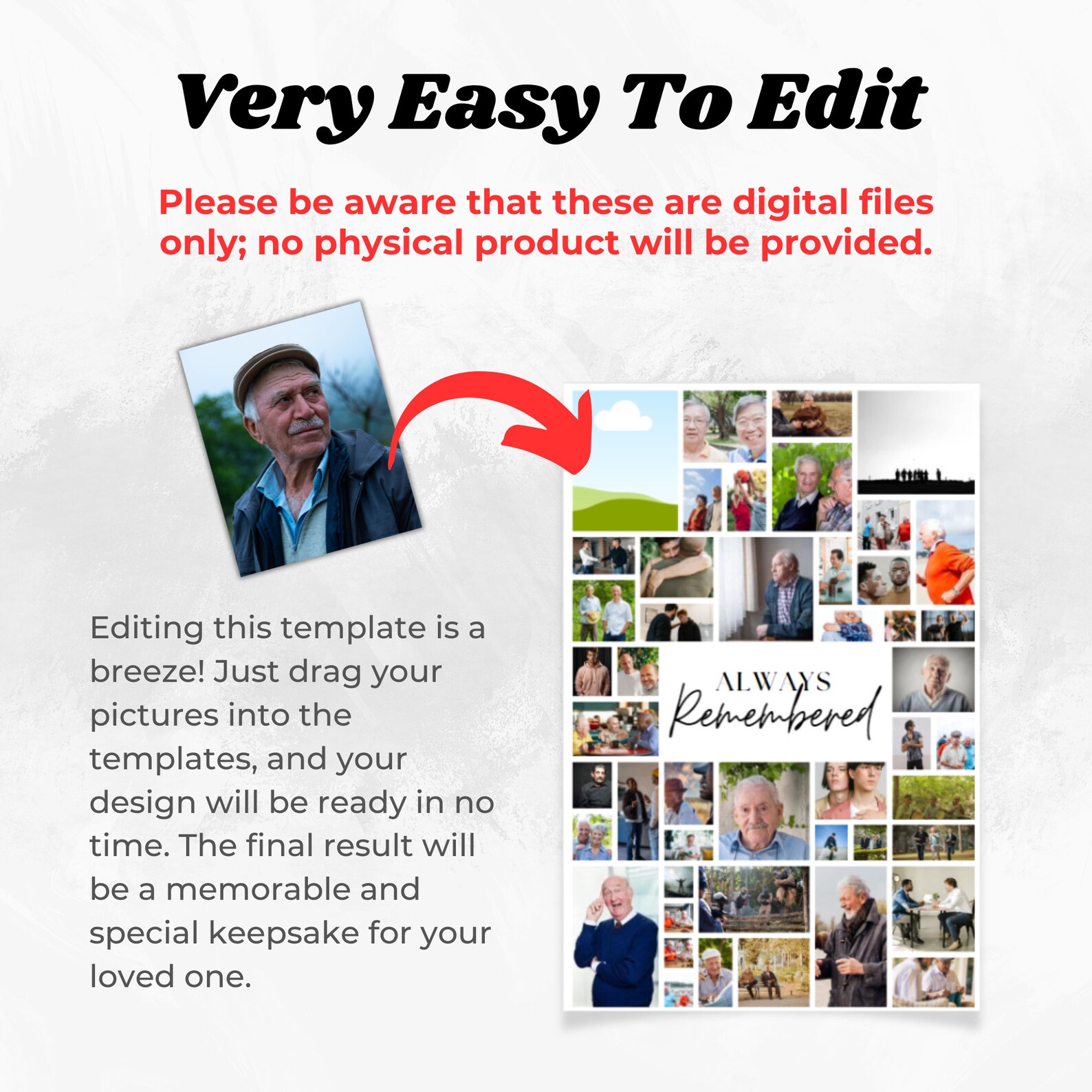 Funeral Photo Collage Set - 24x36, Celebration of Life, Funeral Welcome ...