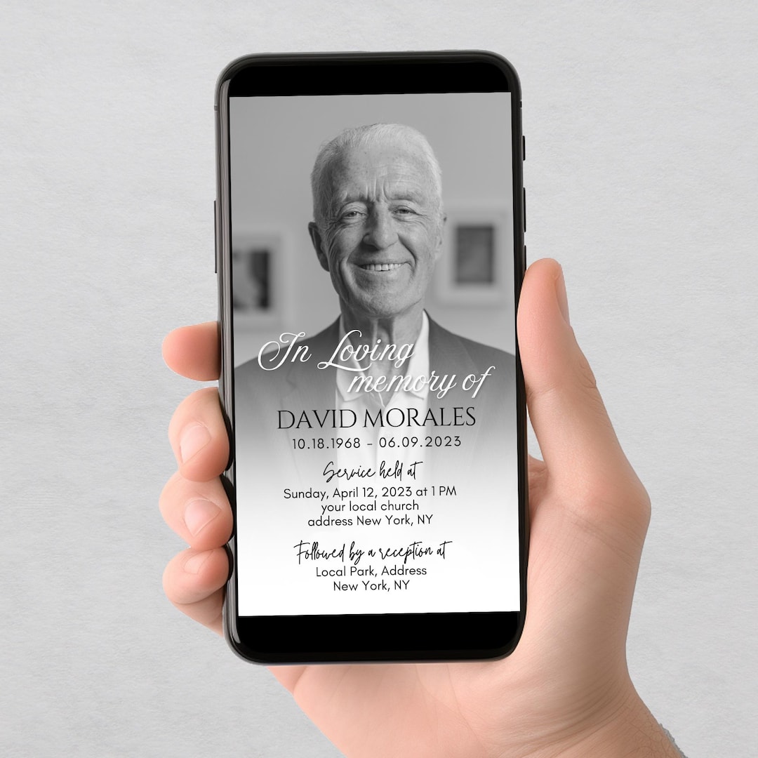 Funeral Invitation Electronic Funeral Announcement Evite Celebration of ...