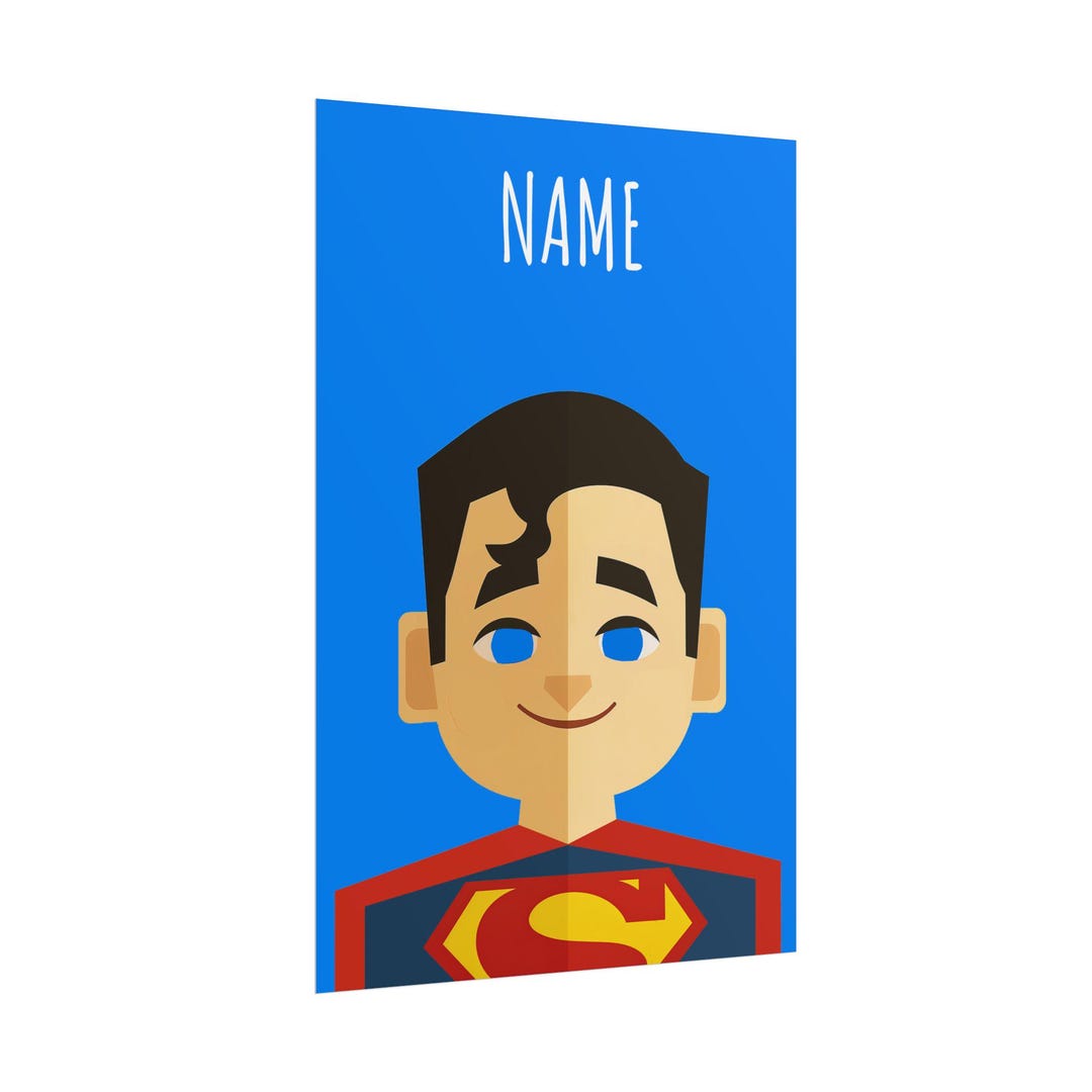 Personalized Superhero Poster for Kids, Custom Name, Nursery Wall Art ...
