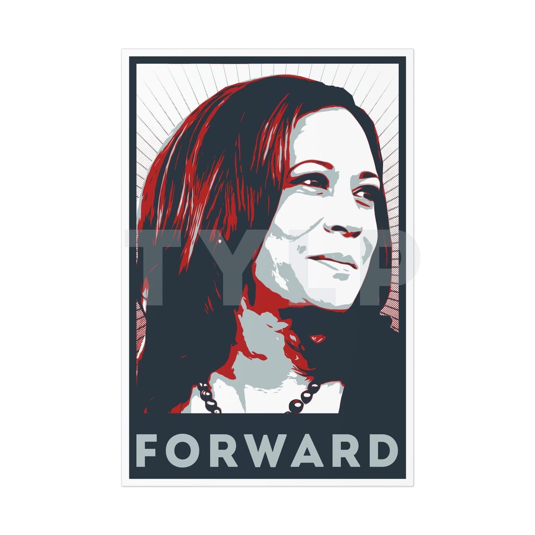 KAMALA HARRIS FORWARD Poster White Non Gloss Posters President Election ...