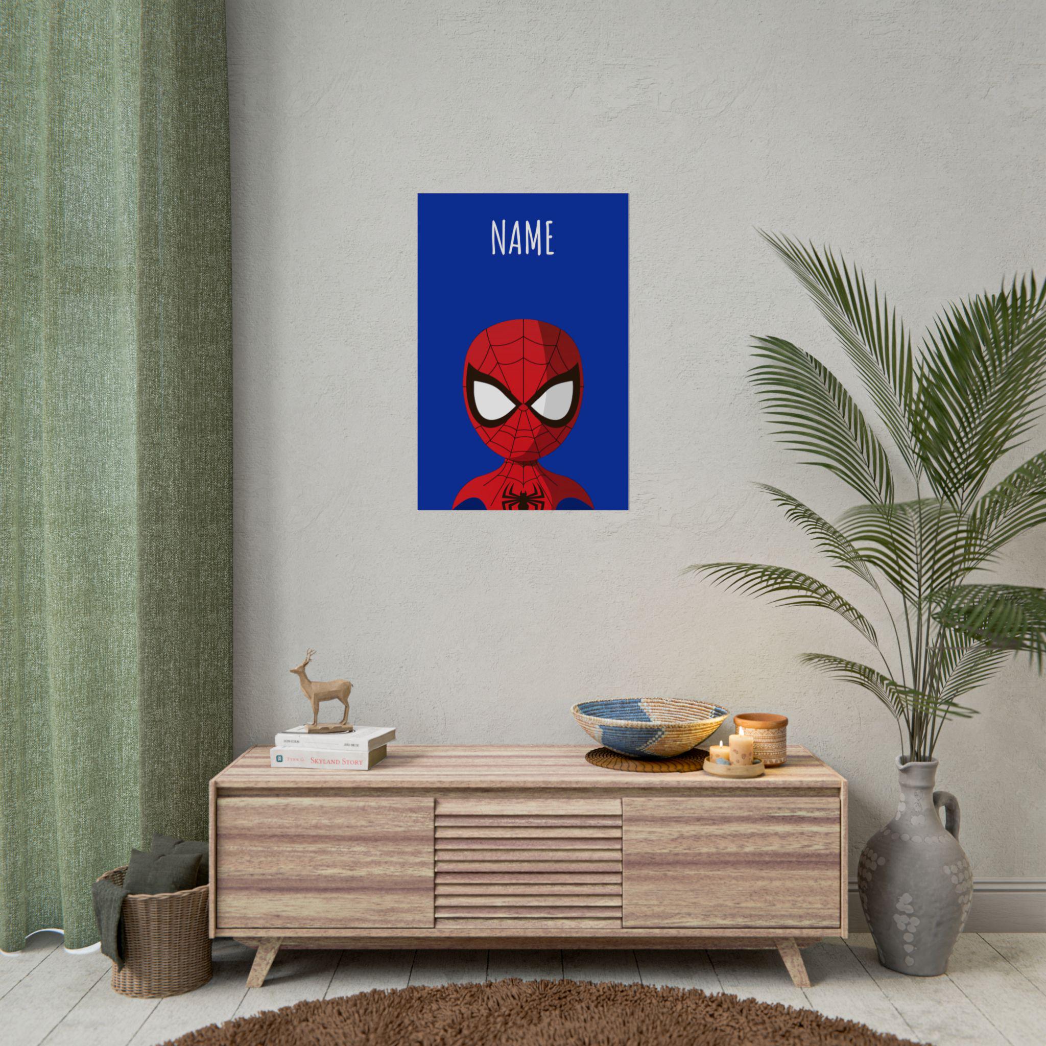 Personalized Spider-man Superhero Poster, Custom Name, Nursery Wall Art ...