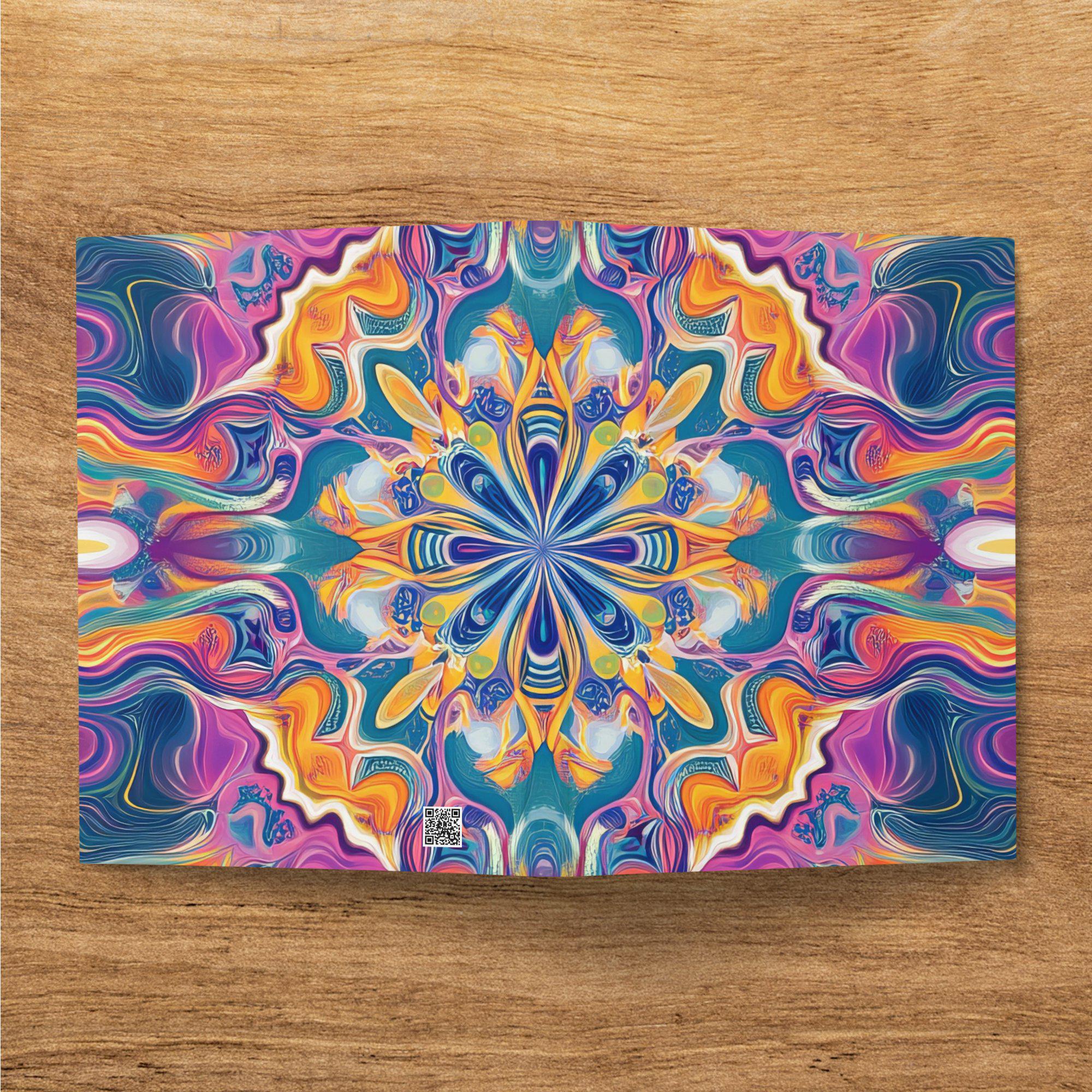 Vibrant Kaleidoscope Design Journal, Unique Colorful Notebook, Artistic ...