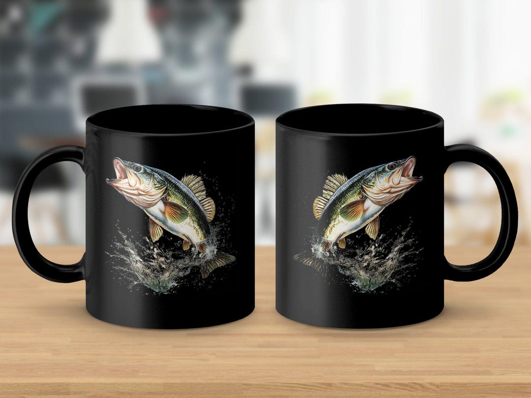 Fishing Lover's Mug, Bass Fish Design, Perfect Gift for Anglers ...