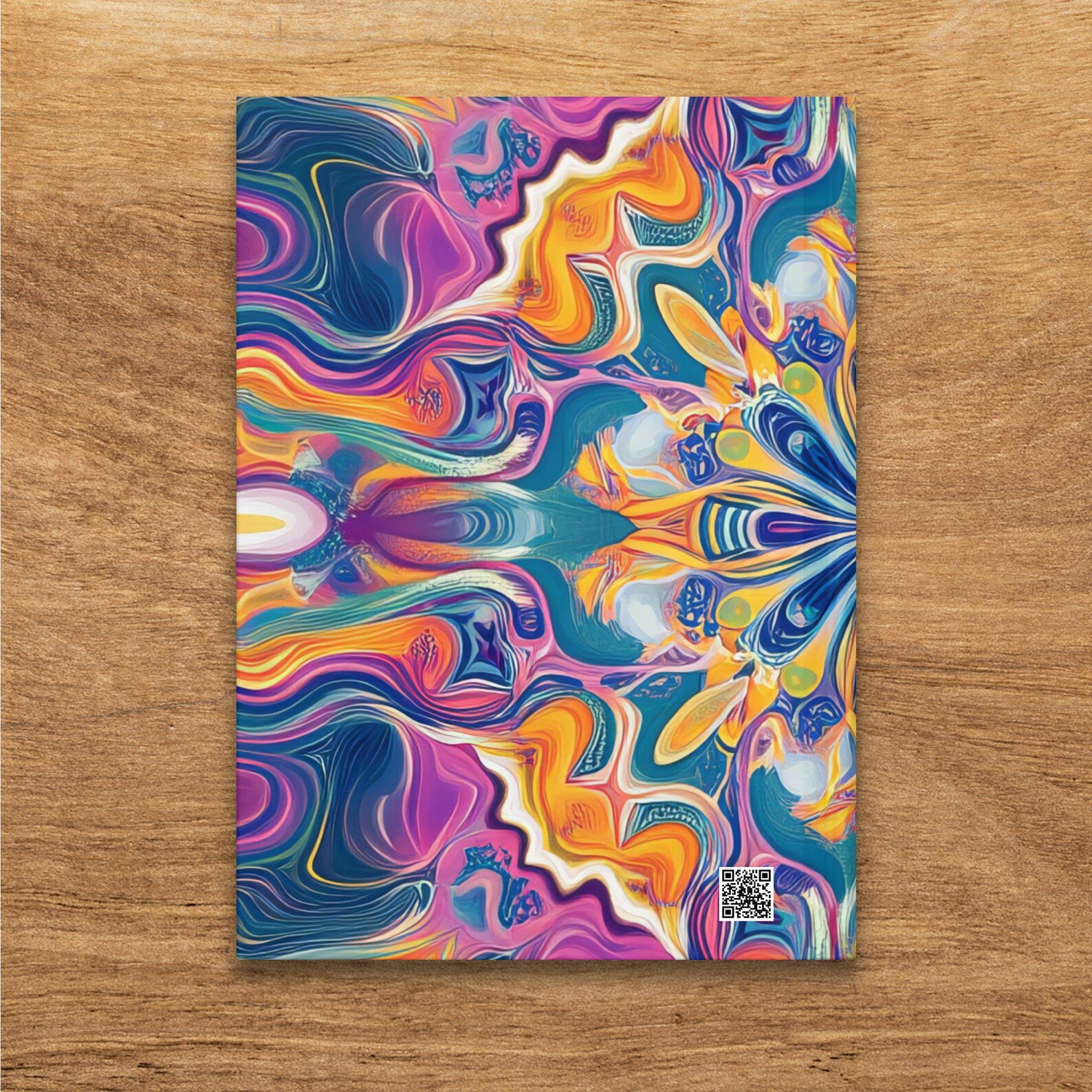 Vibrant Kaleidoscope Design Journal, Unique Colorful Notebook, Artistic ...