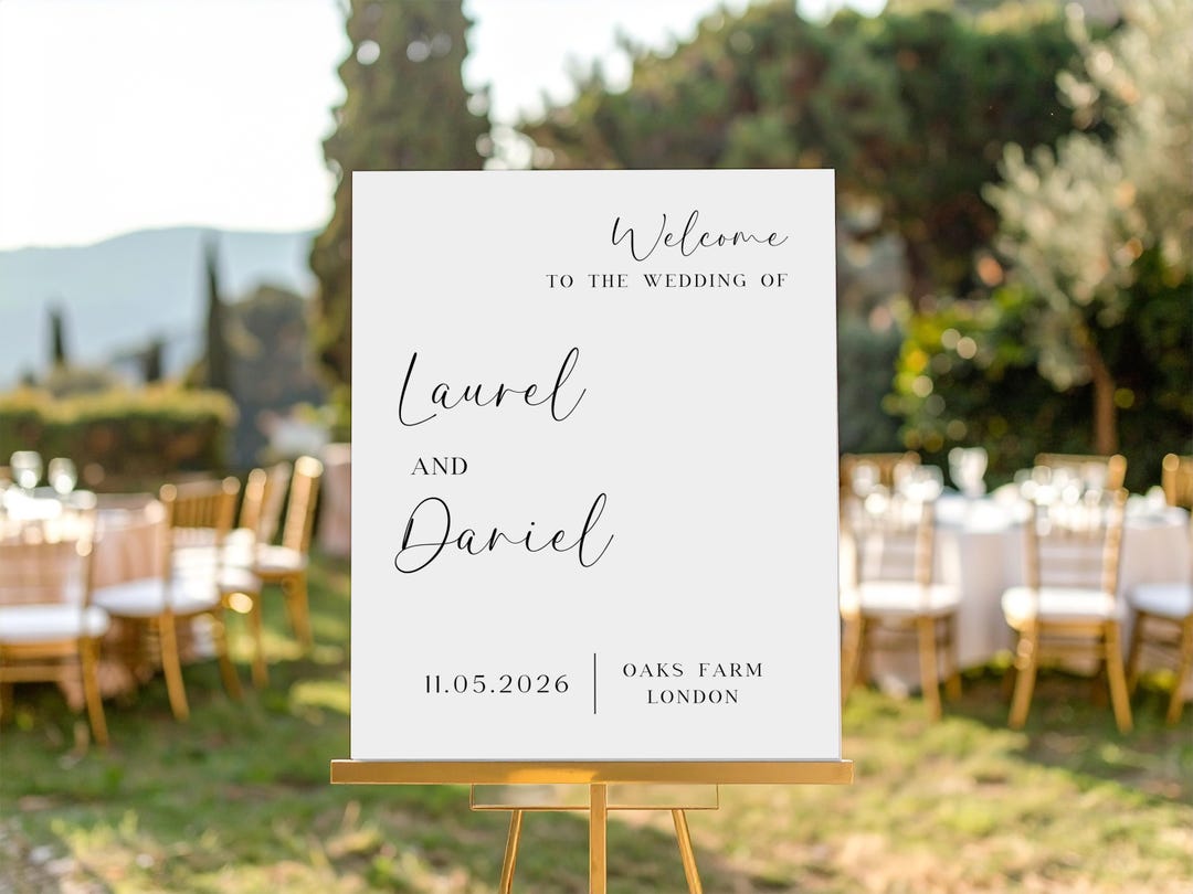 Printable Minimal Welcome Sign, Editable Canva Wedding Template, Custom ...