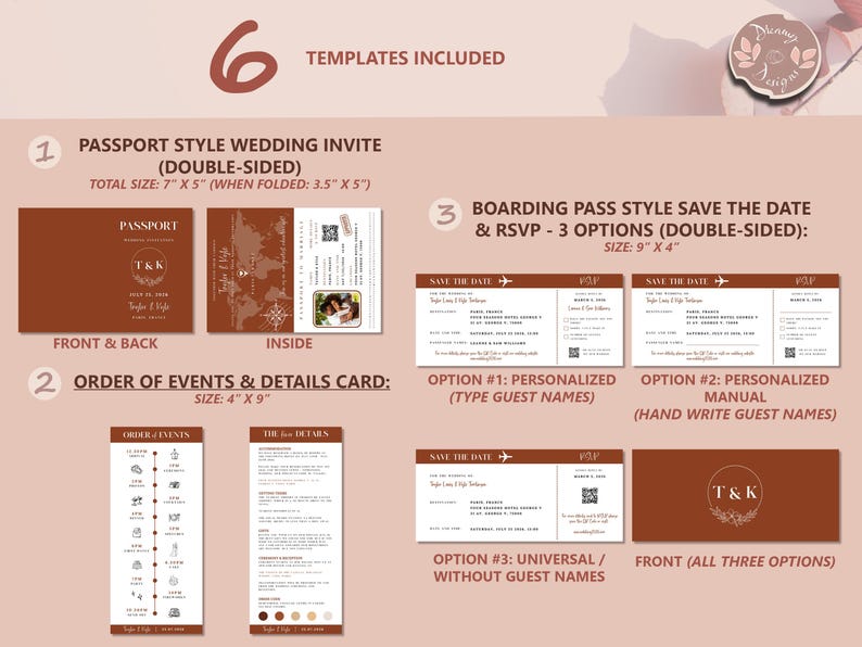 Passport Wedding Invitation, Passport Invitation Template, Travel Theme ...