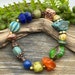 Blue Bird Gemstone and Czech Glass Beaded Stretch Bracelet, Free USA ...