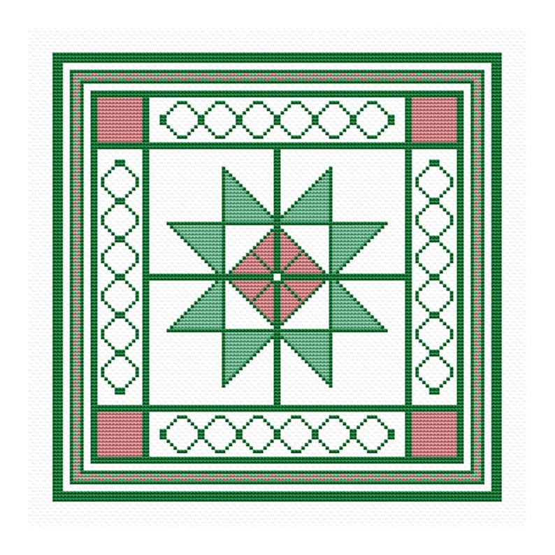 Hand Counted Cross Stitch Embroidery Pattern - Quilt Cross Stitch ...