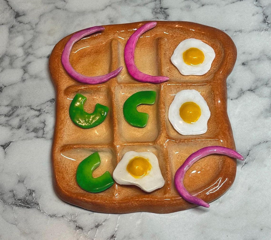 Handmade Clay Avocado Toast Tic Tac Toe! - Etsy