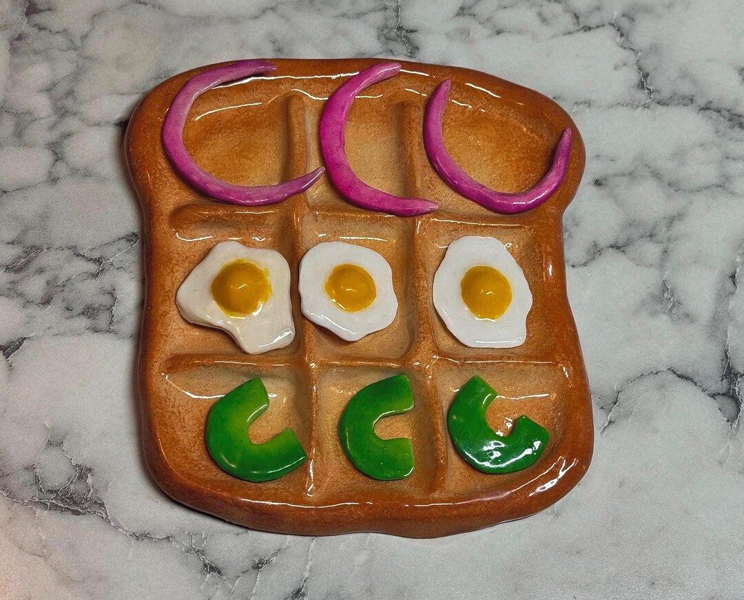 Handmade Clay Avocado Toast Tic Tac Toe! - Etsy