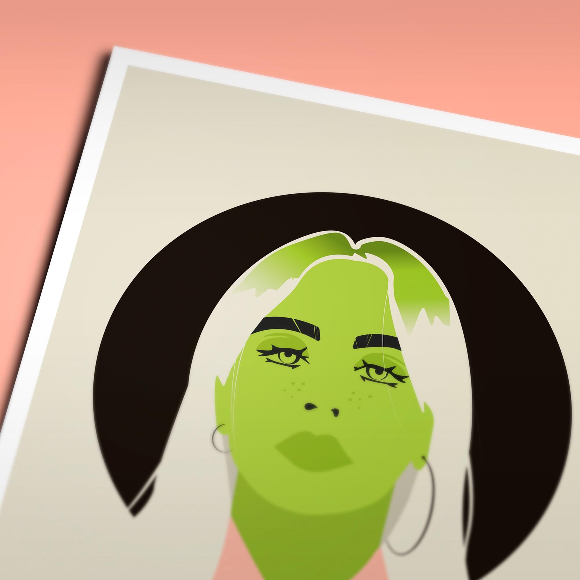 Billie Eilish Fan's Greetings Card, Postcard, Ultimate Teenager Gift ...