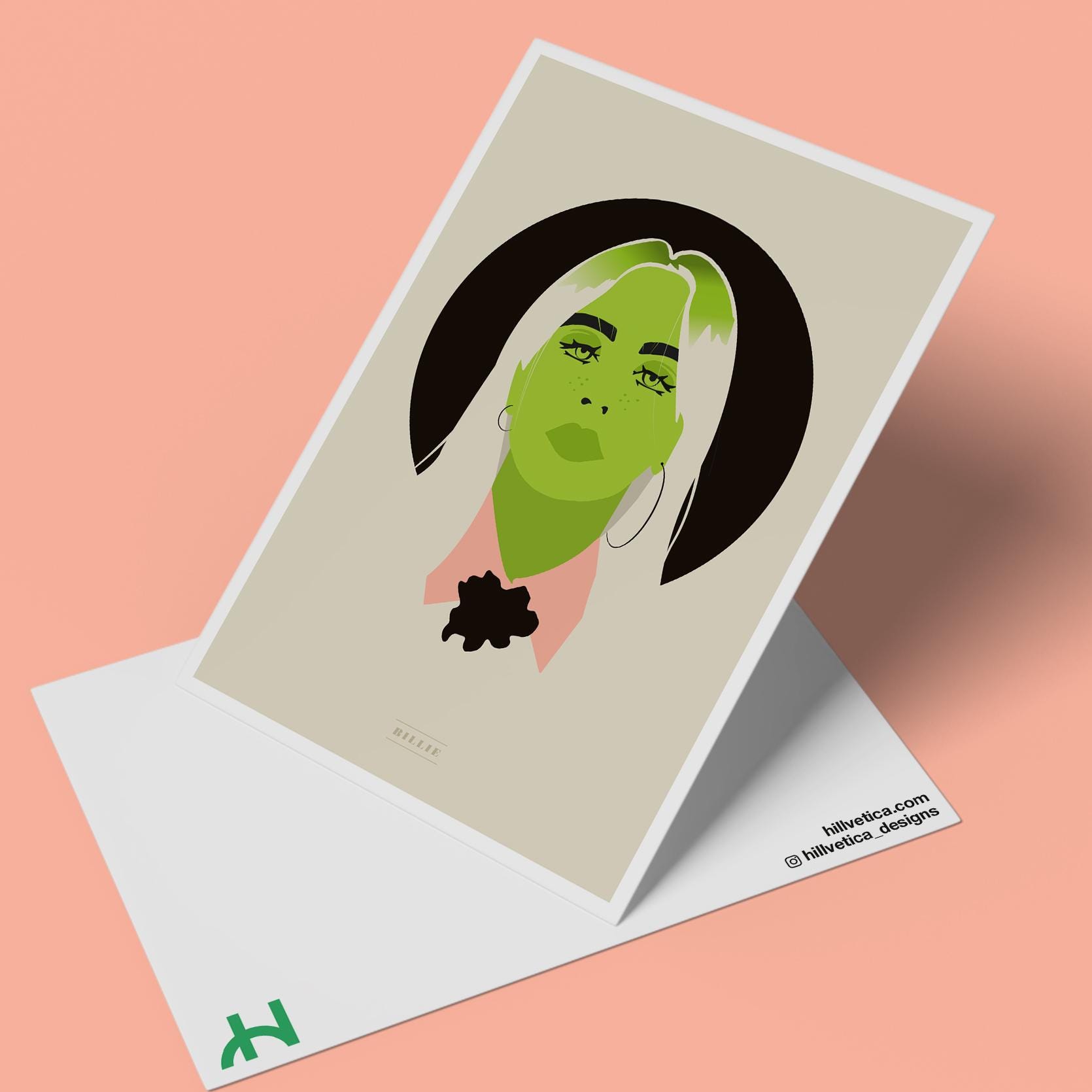 Billie Eilish Fan's Greetings Card, Postcard, Ultimate Teenager Gift ...