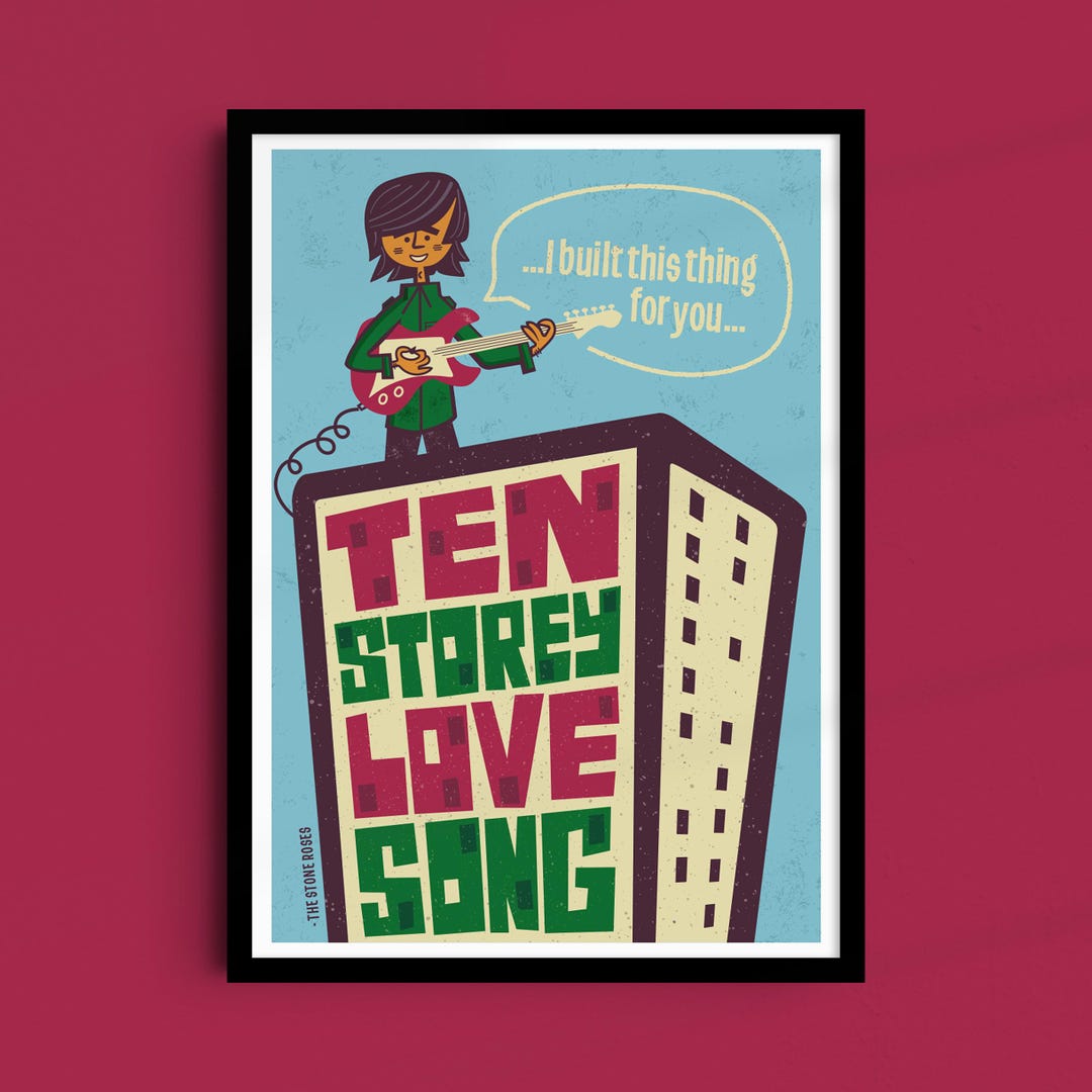 Stone Roses 'ten Storey Love Song' Retro Art Print - Etsy