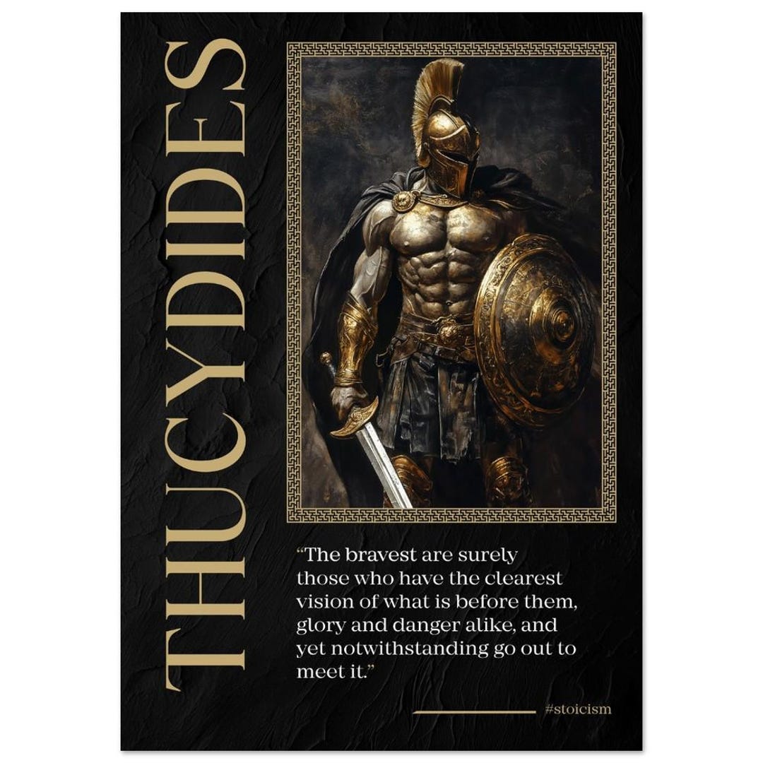 Spartan Warrior Premium Matte Paper Poster, Black and Gold Stoic Art ...