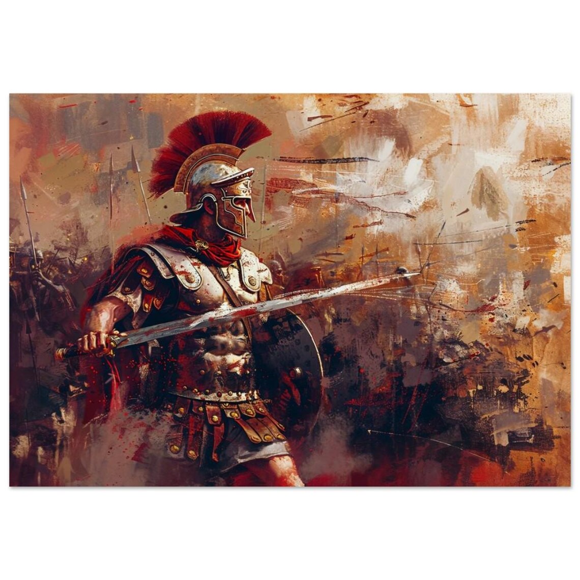 Roman Legionnaire Warrior Abstract Art Poster - Semi-gloss Finish ...