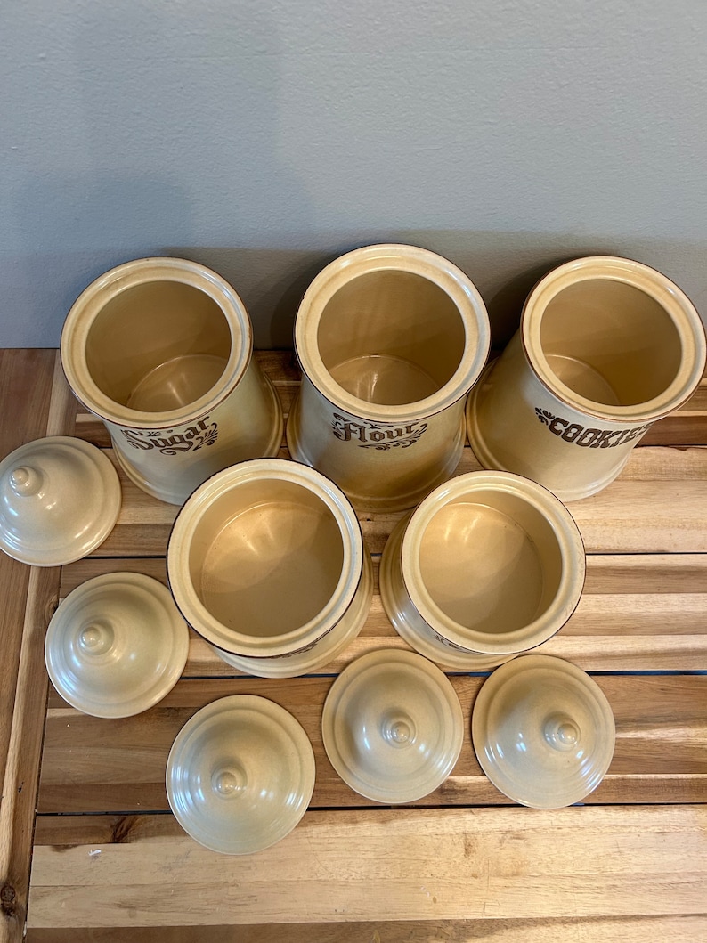 Vintage Pfaltzgraff Village Canister Set of 5 Ceramic Canisters - Etsy