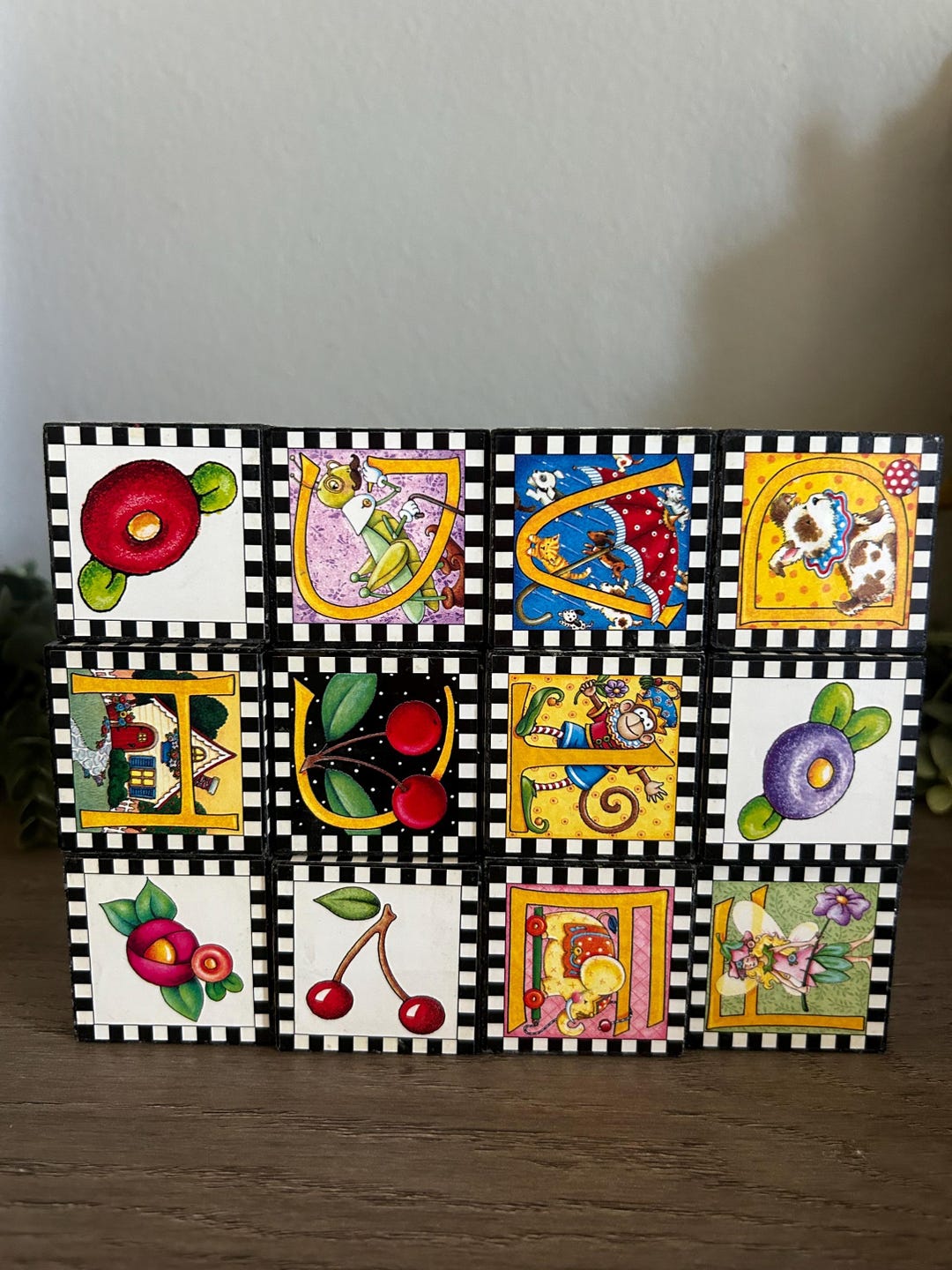 Mary Engelbreit Decorative Wooden Blocks SET OF 12 - Etsy