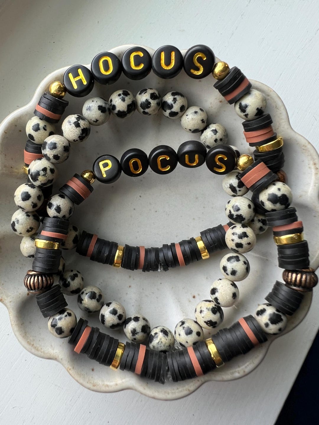 Handmade Hocus Pocus Halloween Bead Bracelet- Customizable Jewelry ...