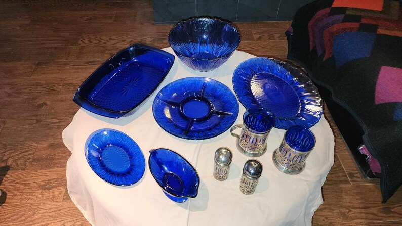 Vintage Avon Cobalt Blue Glassware Set 83 Pieces NOT Sold Separately - Etsy