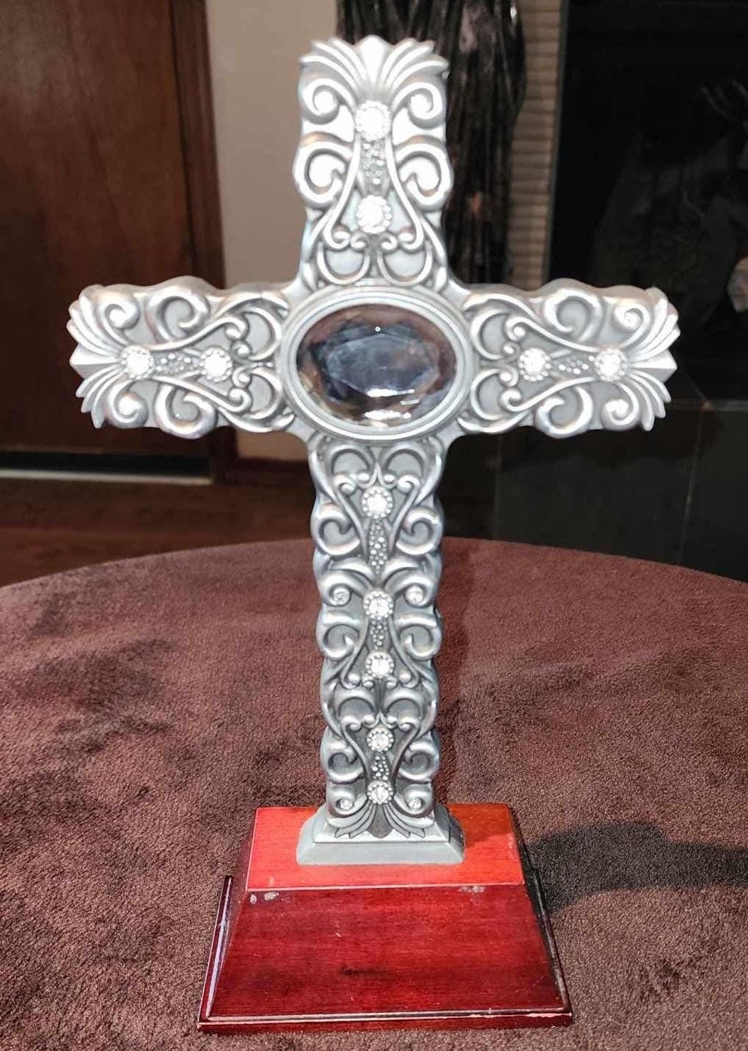 Royal Limited 10” Cross - Silver Standing Cross With Clear Crystal ...