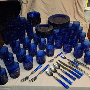 Vintage Avon Cobalt Blue Glassware Set 83 Pieces NOT Sold Separately - Etsy