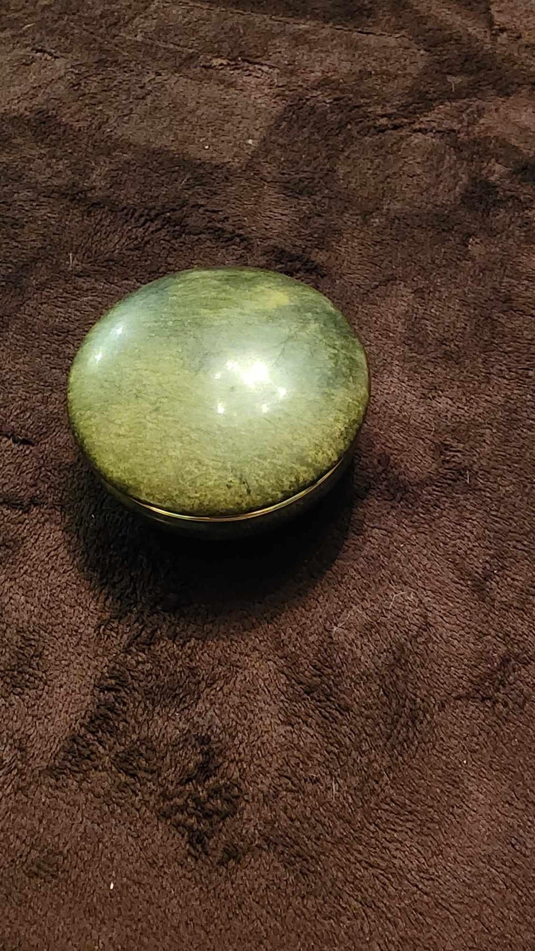 Alabaster Jewelry Box Green Lidded Hand Carved Gold Tone - Etsy