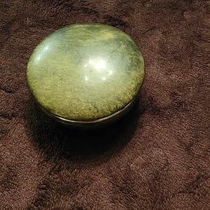 Alabaster Jewelry Box Green Lidded Hand Carved Gold Tone - Etsy