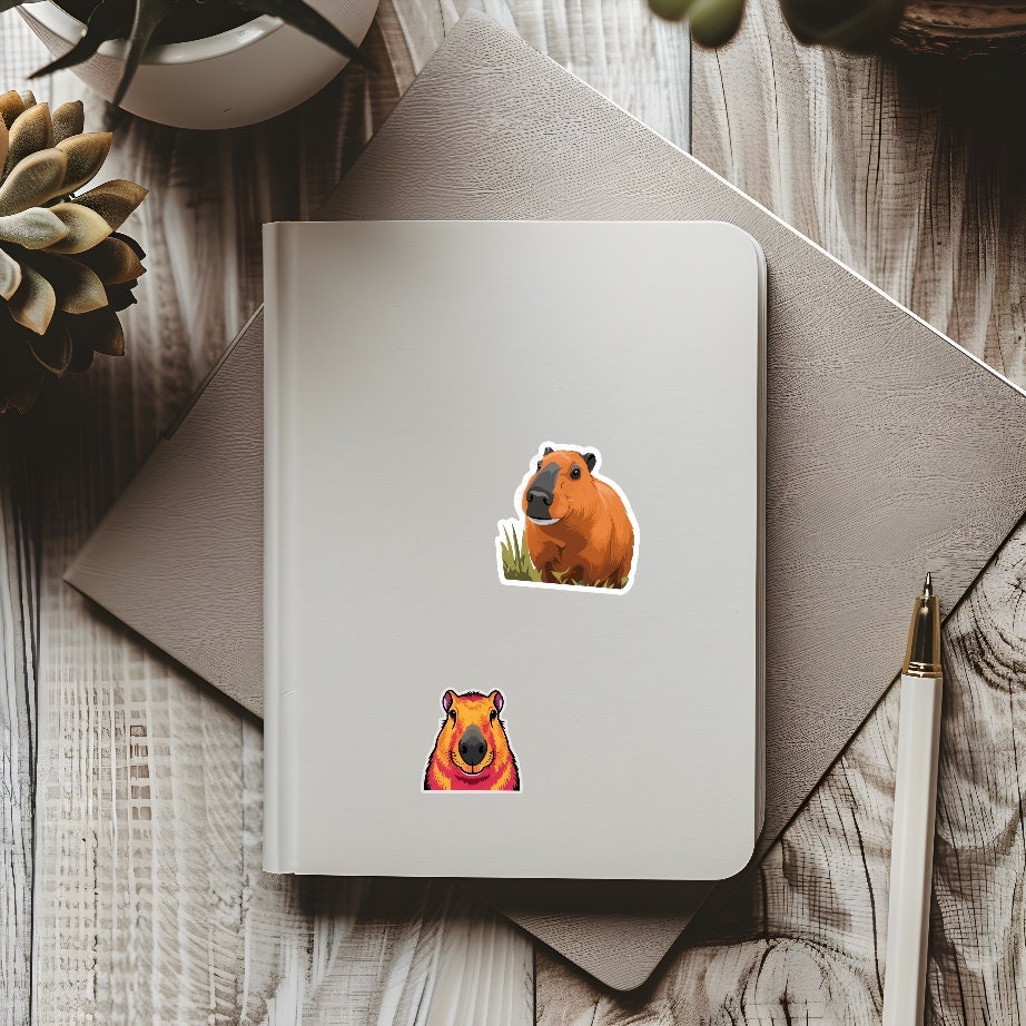 Capybara PNG Stickers Design Bundle Gentle Giants, Adorable Capybara ...