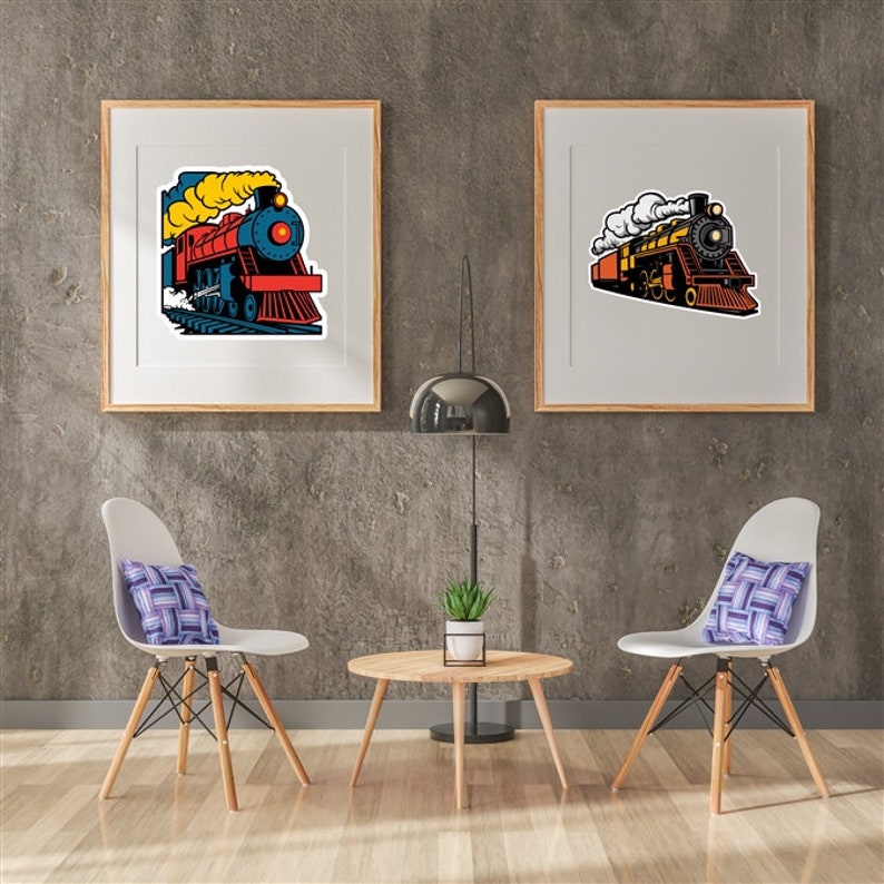 Steam Locomotive PNG Stickers Design, 20 Vintage Train Clipart, Railway ...