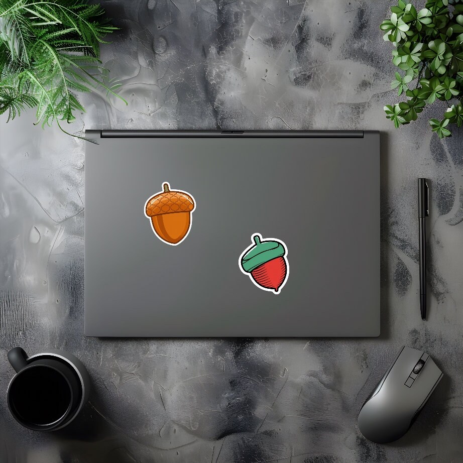 Acorn PNG Stickers Design Bundle, 29 Designs, Printable Fall Stickers ...