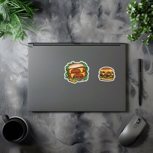 Cheeseburger PNG Stickers Design Bundle Juicy Bites, Delicious Burger ...