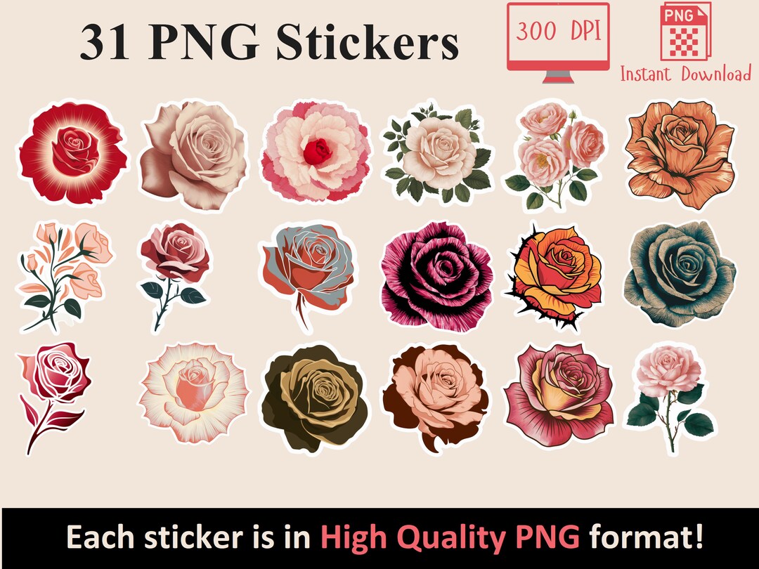 Rose Tattoo Style PNG Stickers Collection, 31 Edgy Rose Designs, Tattoo ...