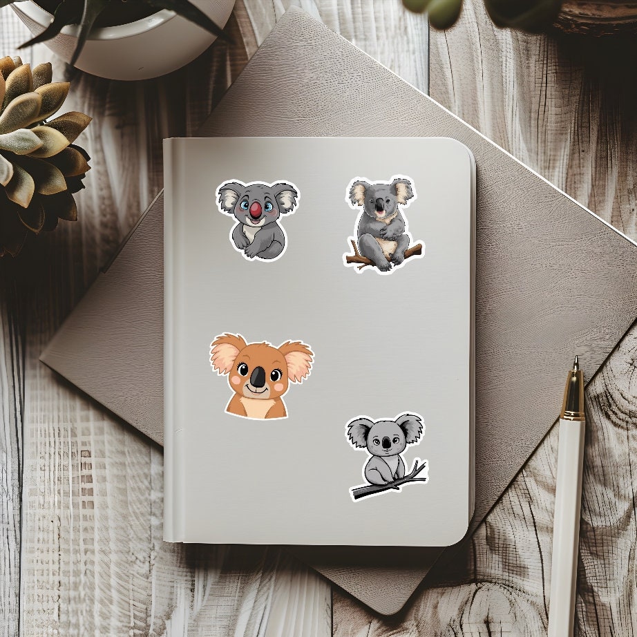 Koala PNG Stickers Bundle 23 Designs Adorable, Printable, Instant ...